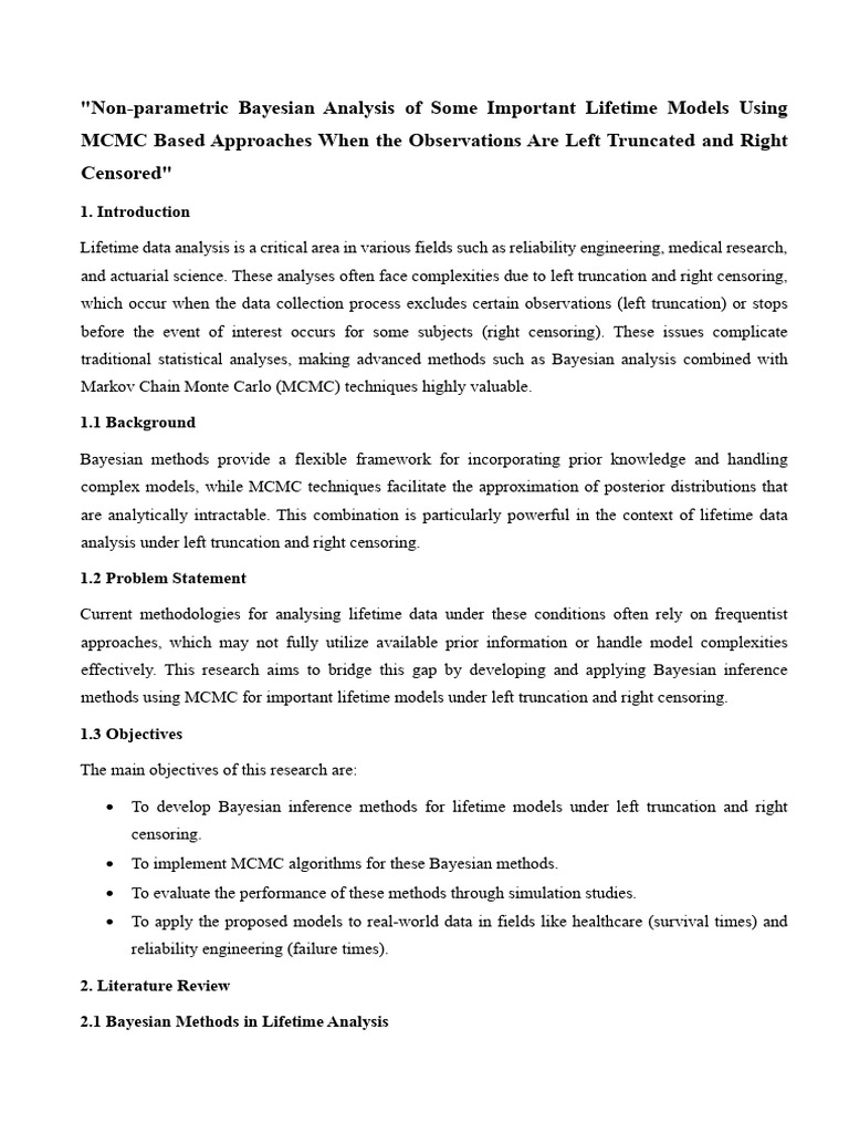 Research Proposal | PDF | Bayesian Inference | Statistical Inference