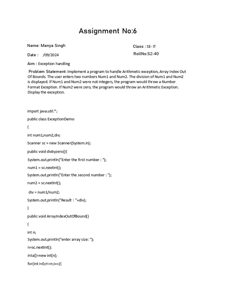 Manya Assignment No. 06 | PDF