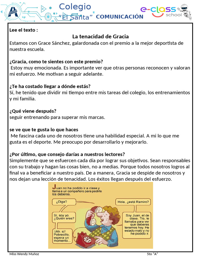 A 4 FICHA LEEMOS UN TEXTO DIALOGADO} | PDF