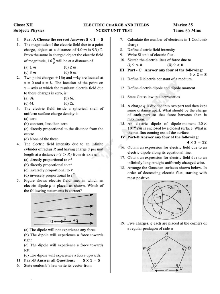 CH 1 Class 12 Physics | PDF