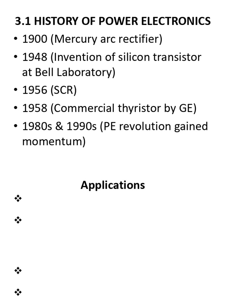 Power Electronics History and Applications | PDF | Rectifier | Power ...