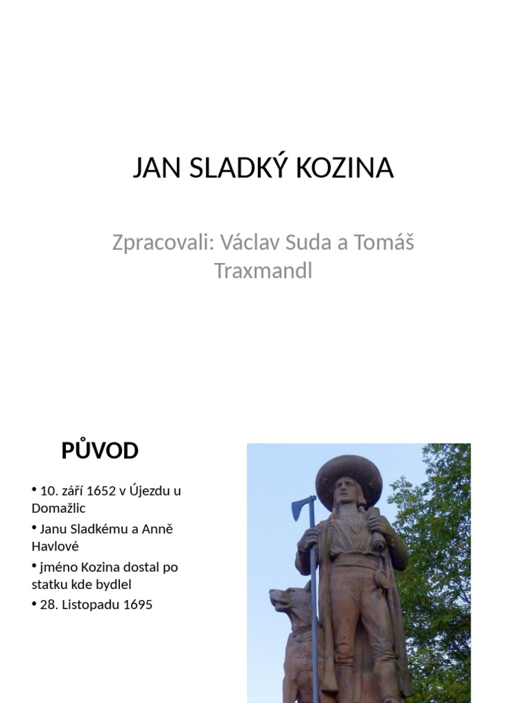 JAN SLADKÝ KOZINA.T, Traxmandl, V. Suda | PDF