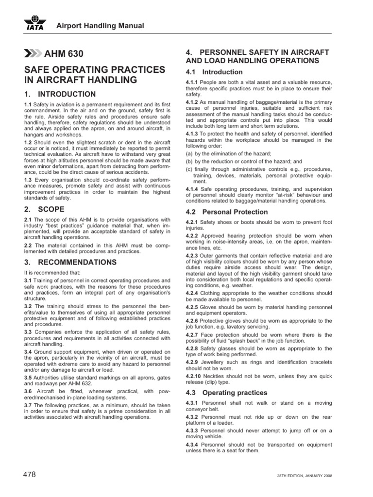 AHM630 Safe Operating Practices in Aircraft Handling | PDF | Airport | Lightning