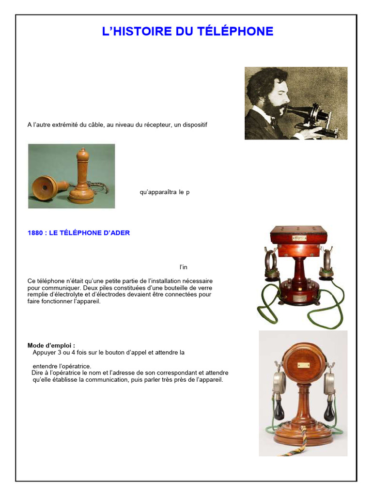 Histoire du téléphone : de Bell à l'iPhone | PDF | Téléphone ...