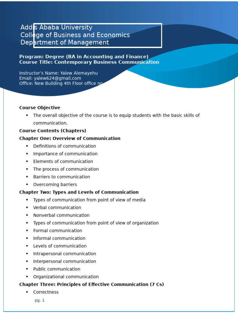 Contemporary Business Communication Course | PDF | Communication ...
