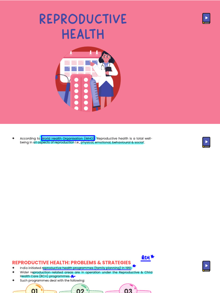 CH 3. Reproductive Health - PPT | PDF | Uterus | Medical Specialties