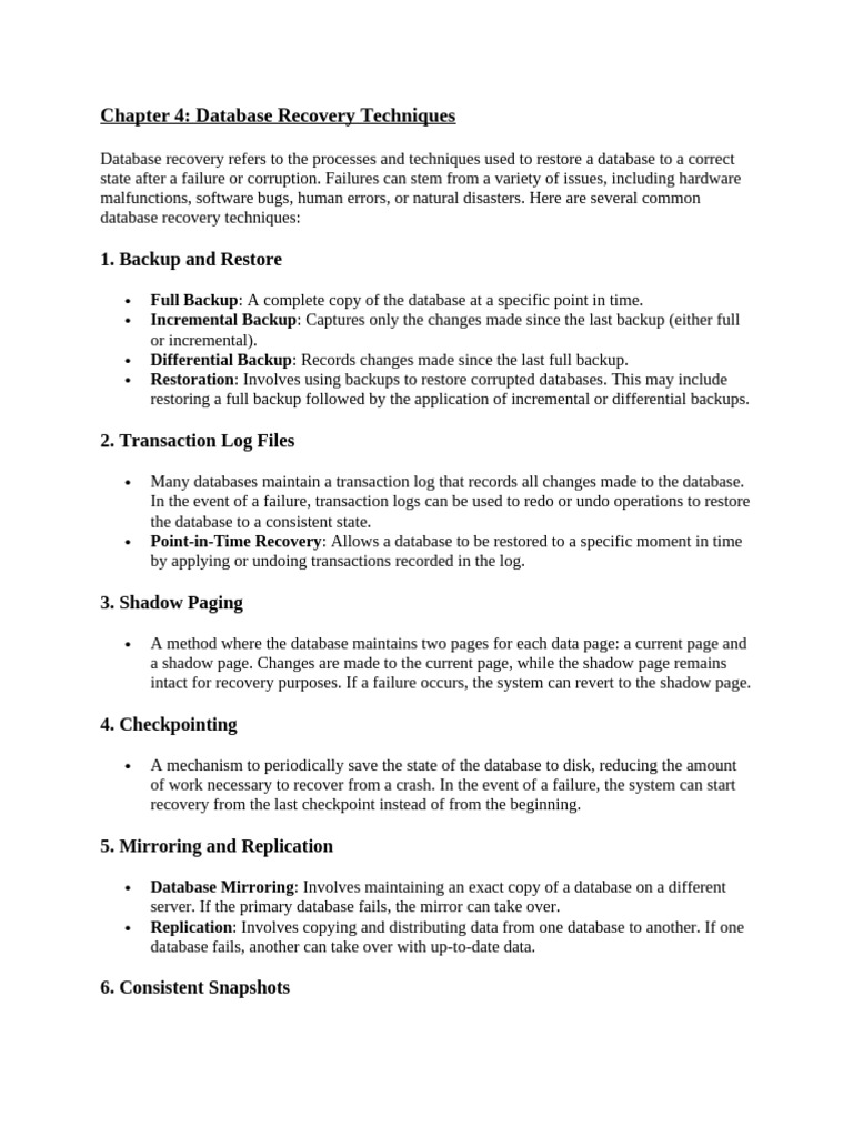 Chapter 5 Database Recovery Techniques | PDF | Database Transaction | Backup