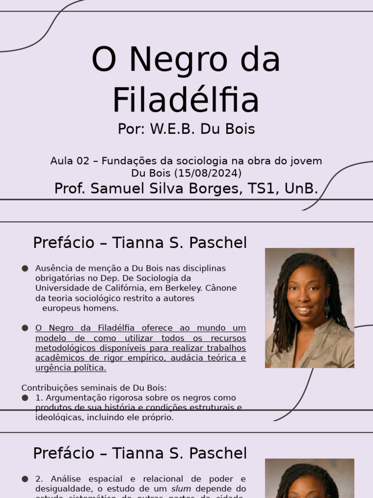 Aula 07 - Du Bois e O Negro Da Filadélfia | PDF | WEB Du Bois ...