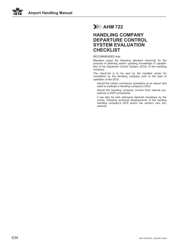 Departure Control System Evaluation Checklist | PDF | Airport | Transport