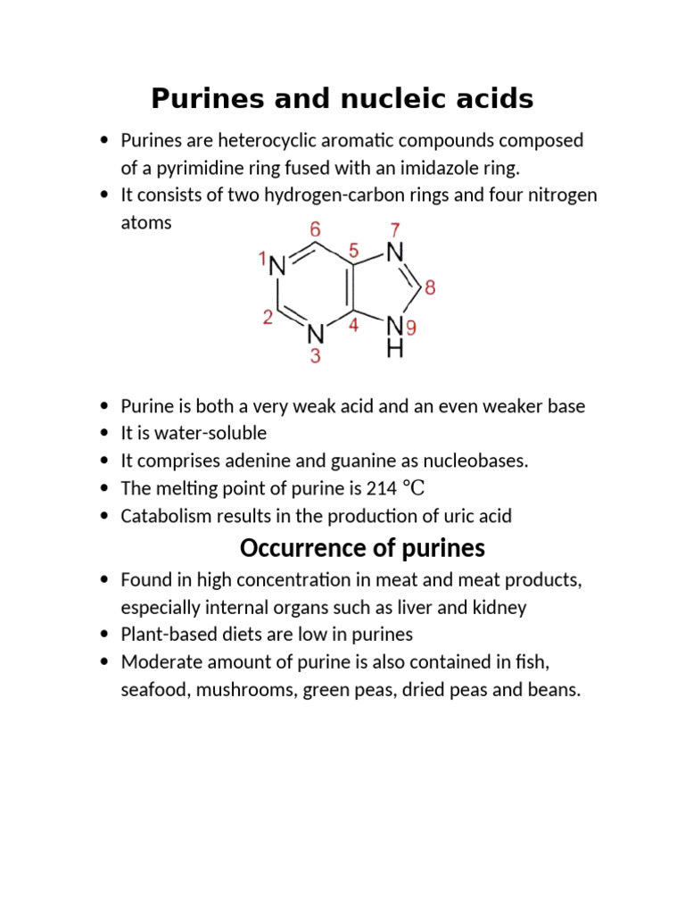 Purines and Nucleic Acids | PDF | Nucleic Acids | Nucleotides
