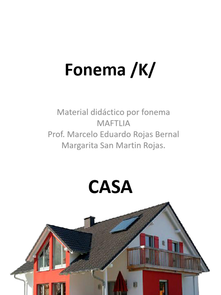 Fonema /K/: Material Didáctico | PDF