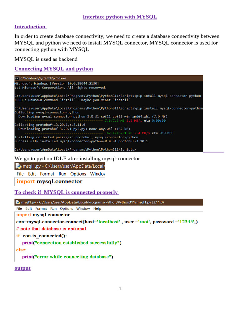 Connect Python to MySQL Database | PDF | Sql | Data Management Software