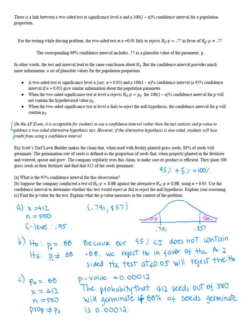 Confidence Intervals vs. Significance Tests | PDF | P Value ...