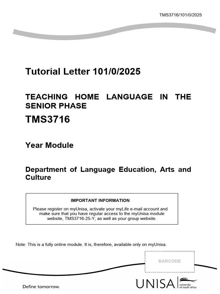 Teaching Home Language Online: TMS3716 | PDF | Turnitin | Educational ...