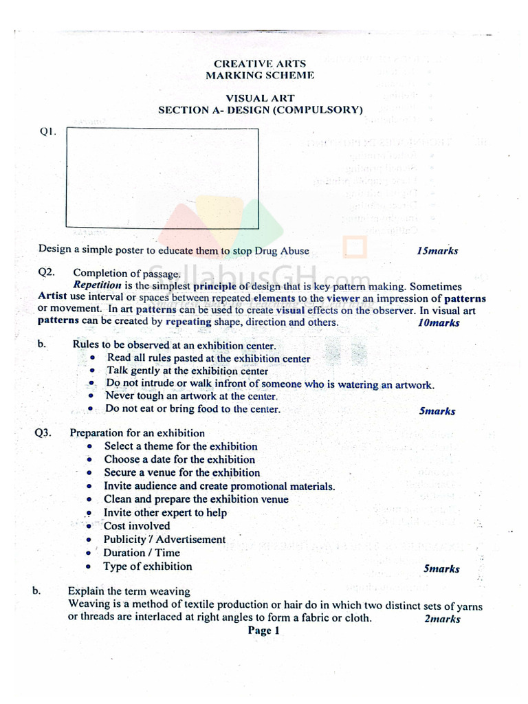 2024 Metro Mock Creative Arts & Design 2 Solution | PDF