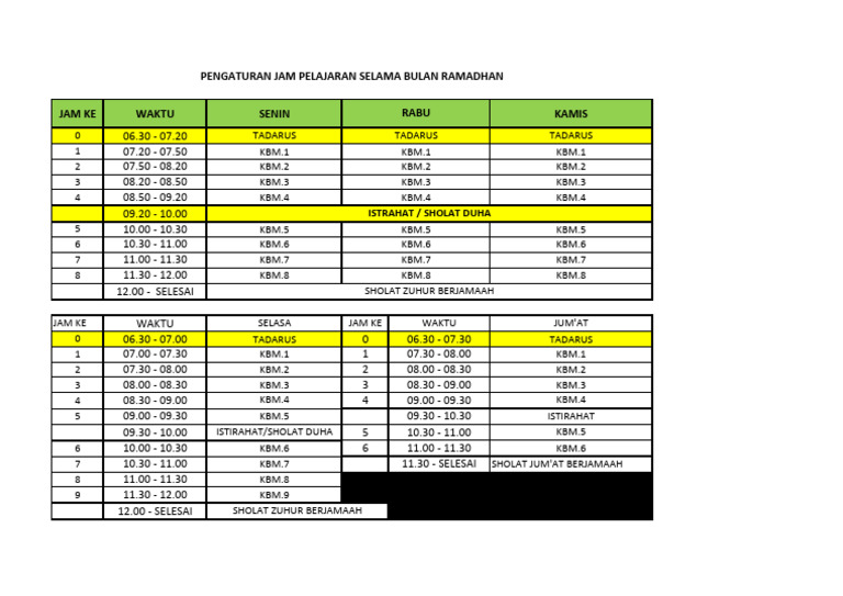 Pengaturan Jam Puasa | PDF