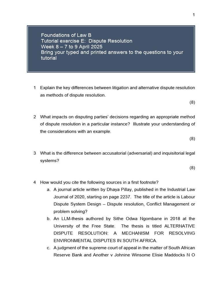Dispute Resolution Methods Explained | PDF