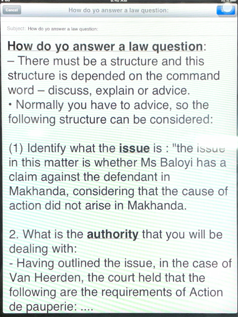 How Do Yo Answer A Law Question | PDF