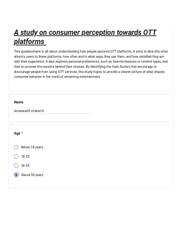 A Study On Consumer Perception Towards OTT Platforms | PDF | Multimedia ...