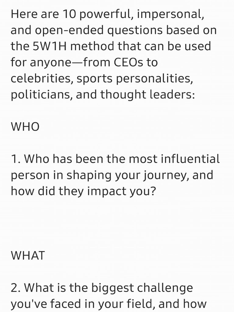 Ten Questions | PDF