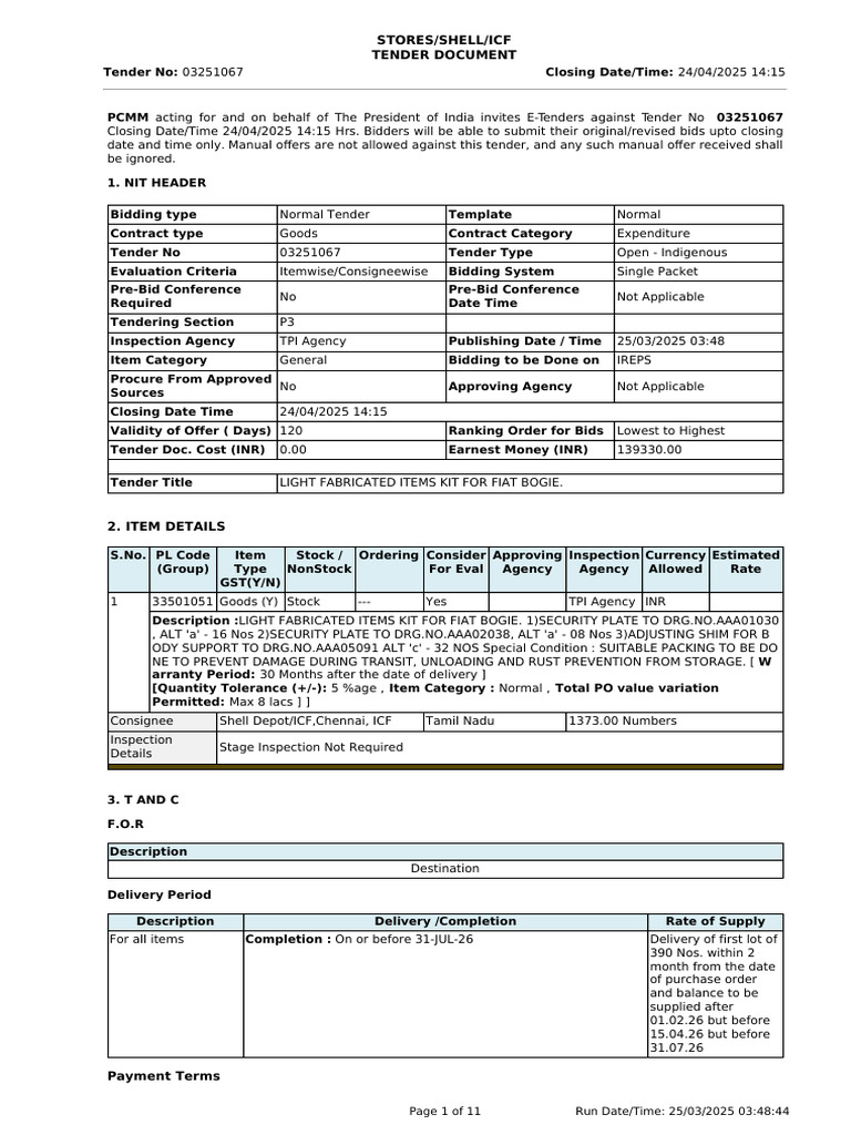 Shell Procurement Policy 2025 Tender | PDF