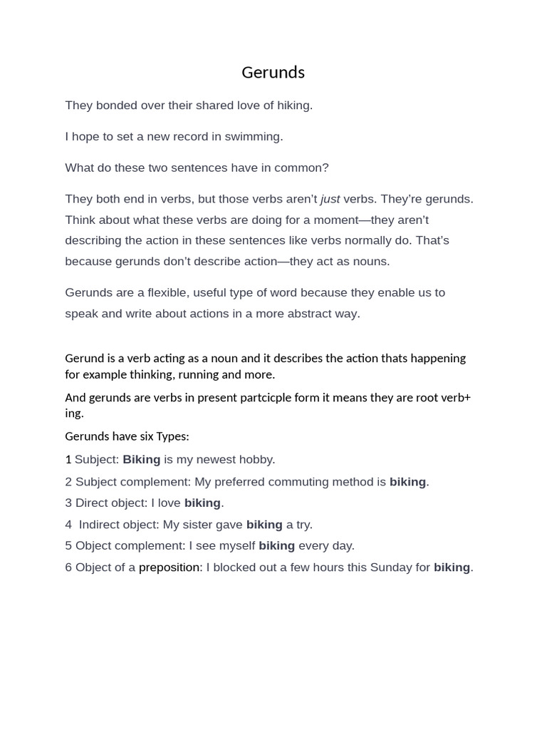 Gerunds | PDF
