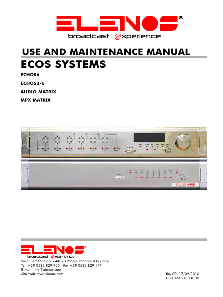 N+1 - USERQS - UK - 00 UCA Elenos | PDF | Electrical Connector | Relay