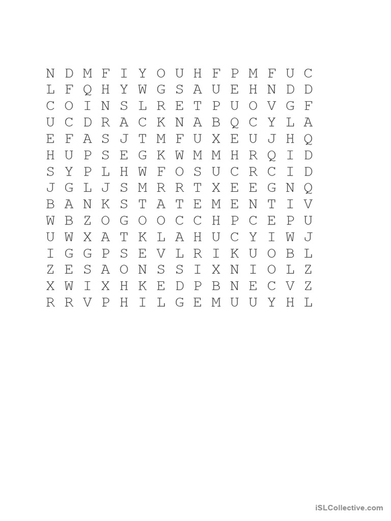 Money Wordsearch | PDF