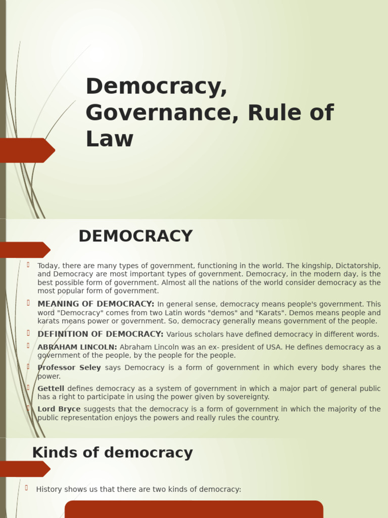 Democracy, Governance, Rule of Law | PDF | Governance | Democracy
