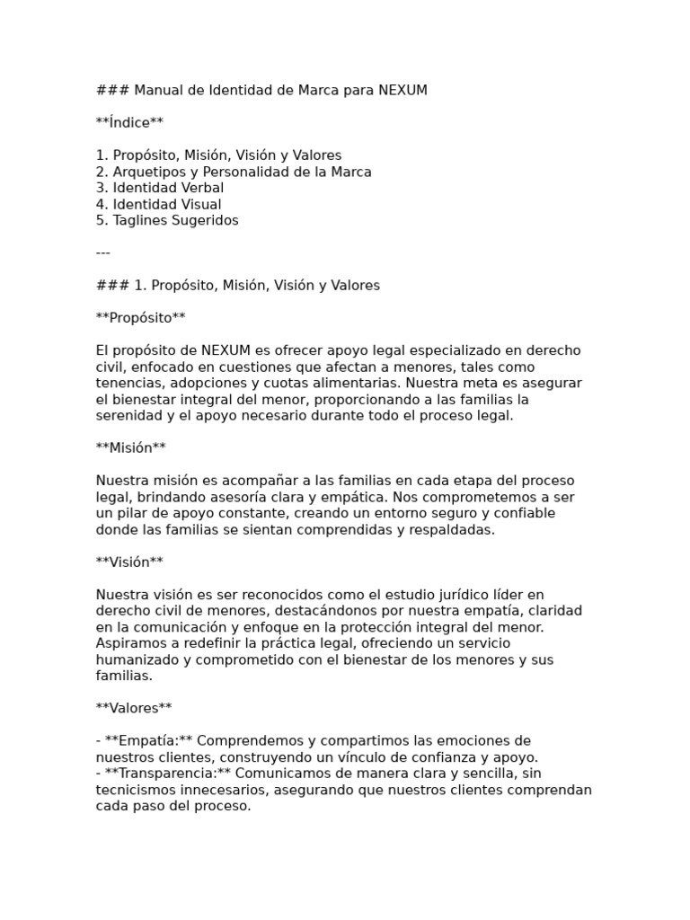 Manual de Identidad de Marca NEXUM | PDF | Comunicación | Empatía
