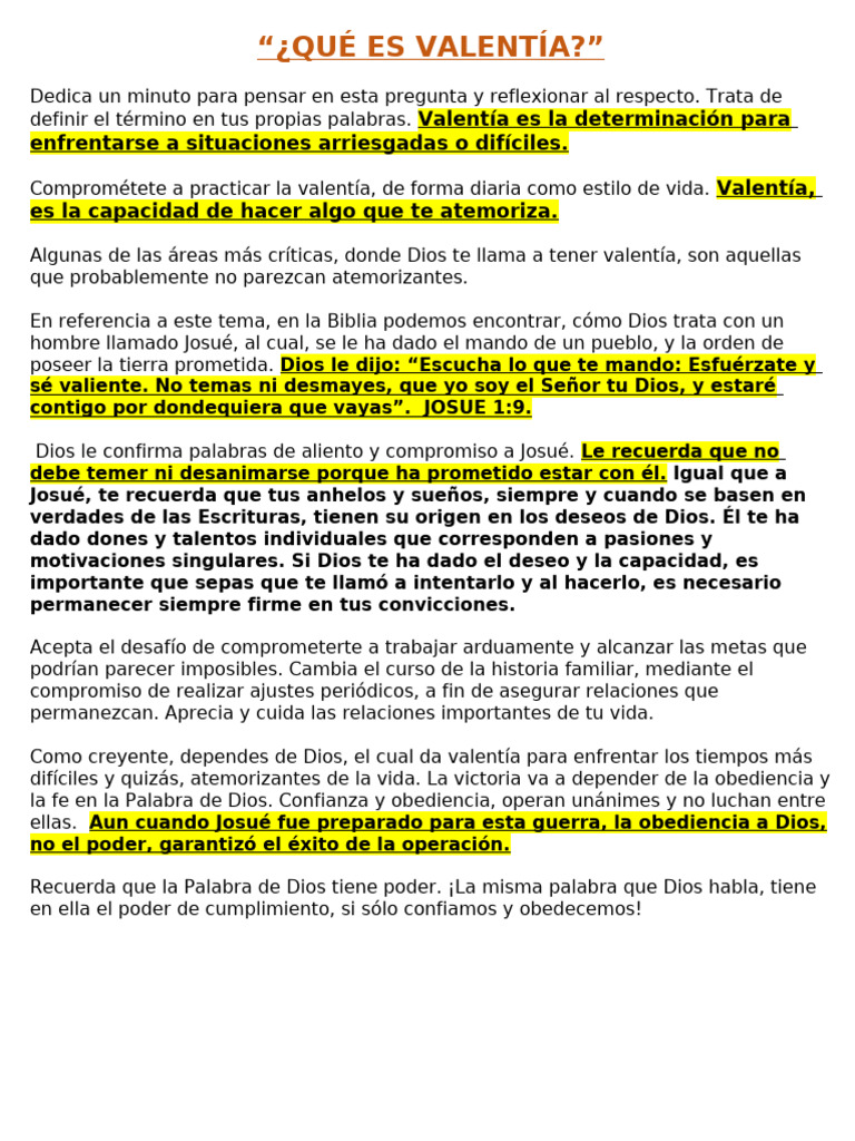 Que Es Valentia | PDF
