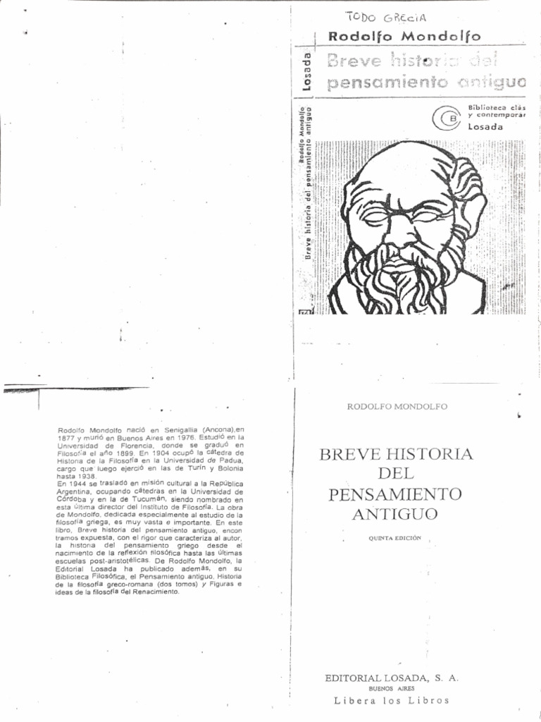 Breve Historia Del Pensamiento Antiguo. Rodolfo Mondolfo-1-7 | PDF ...