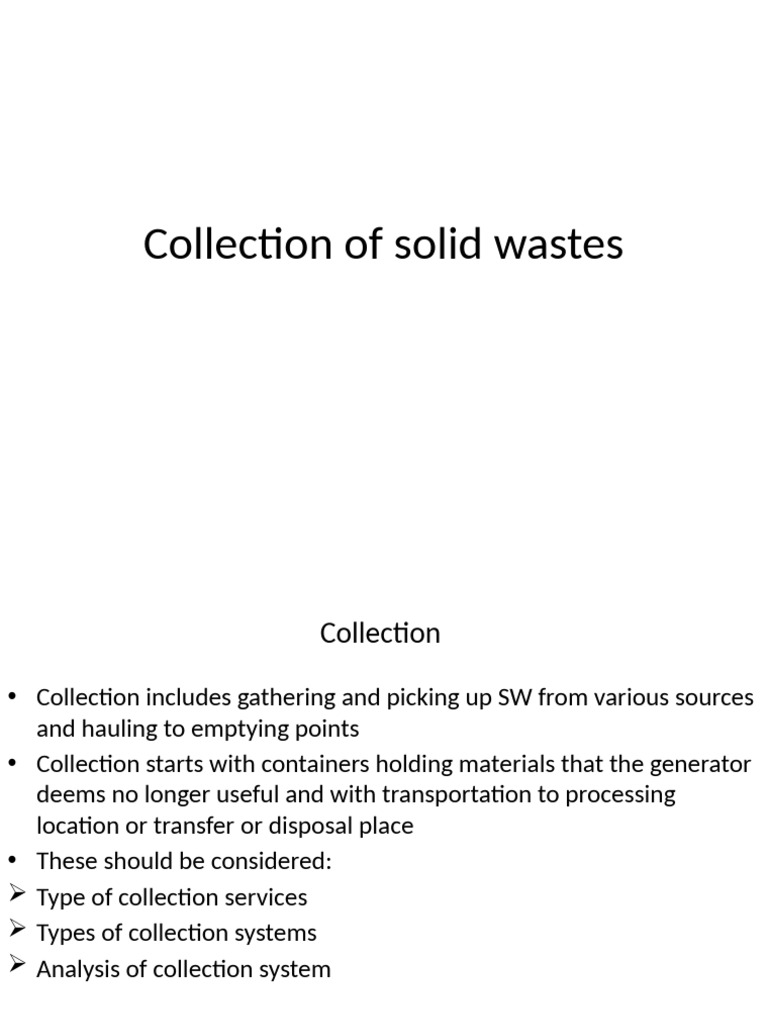 Solid Waste Collection Methods Analysis | PDF | Waste Management | Waste