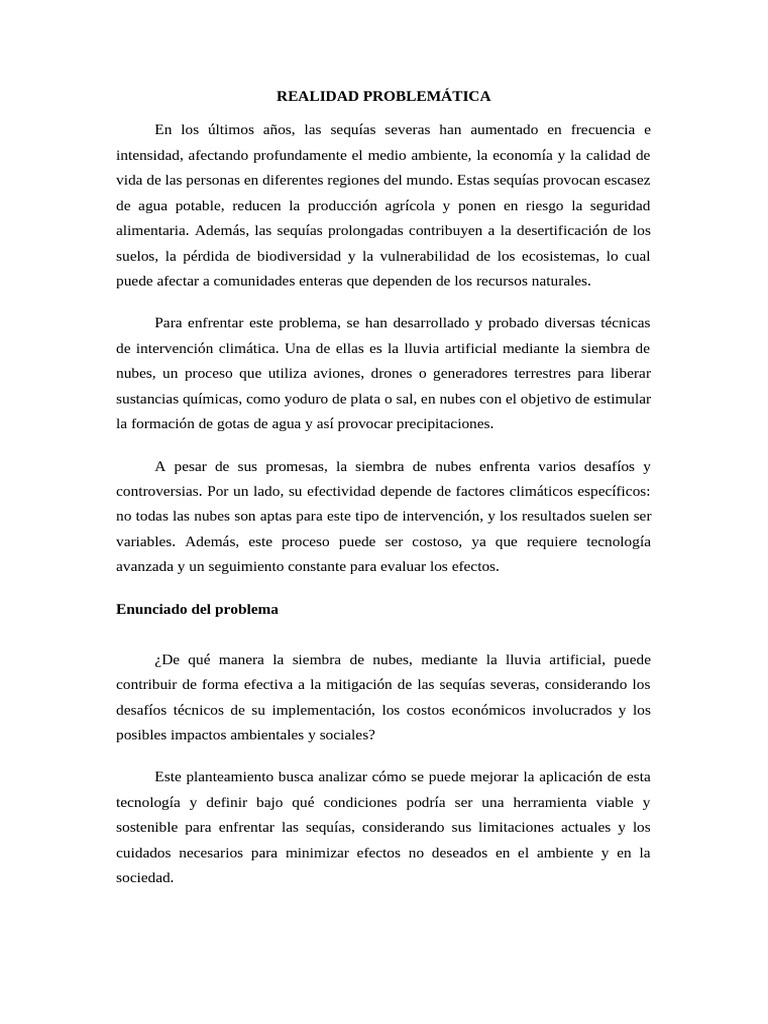 Realidad Problemática | PDF