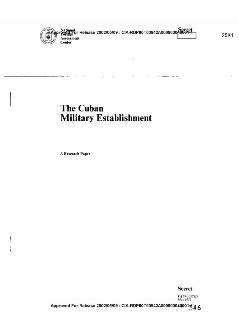 CIA-The Cuban Military Establishment 1979 | PDF