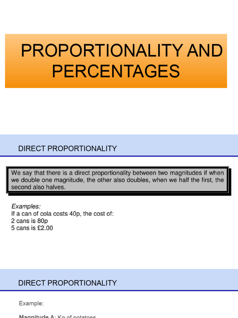 U9_proportionality&percentages_theory | PDF | Percentage | Division (Mathematics)