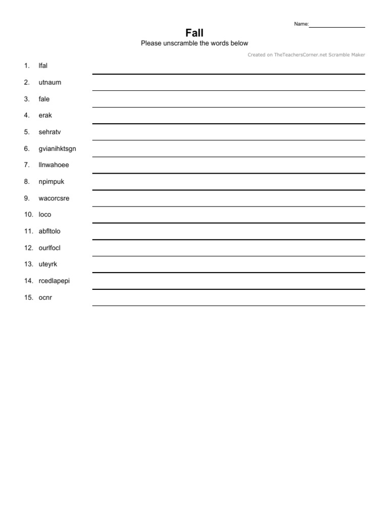 Word Scramble | PDF