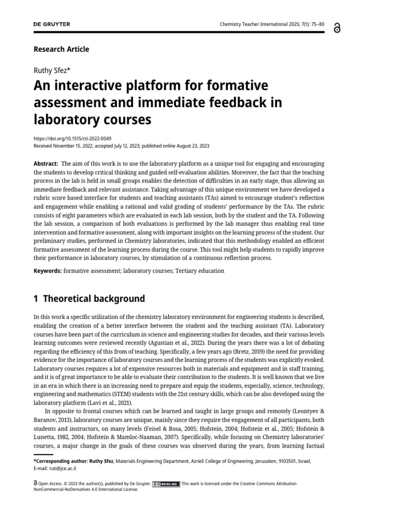 10.1515 - Cti 2022 0049 | PDF | Educational Assessment | Cognition