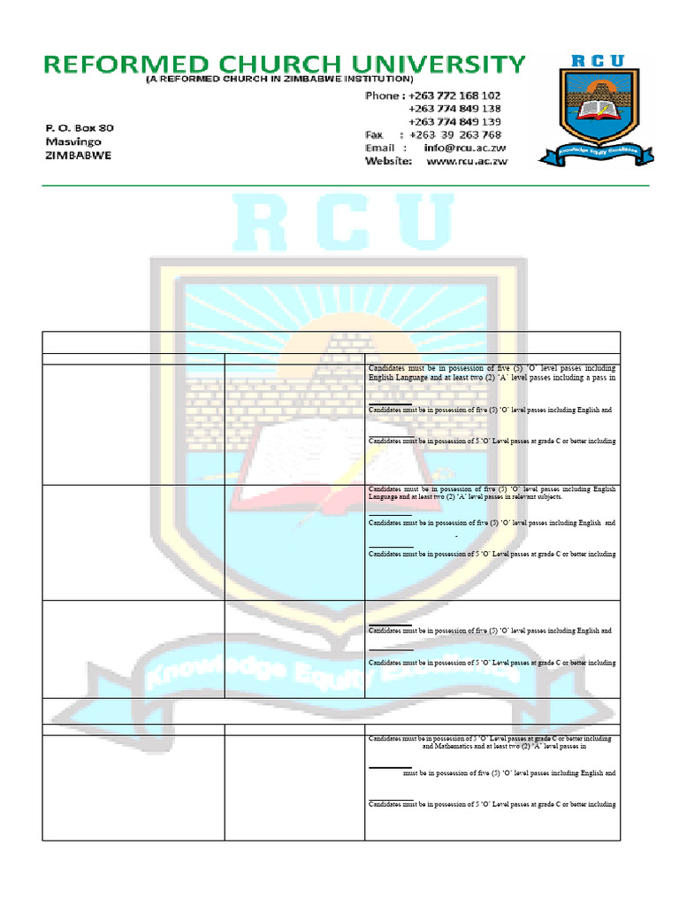 2 Degree Programmes Advert 2024 | PDF | Academic Degree | Bachelor's Degree
