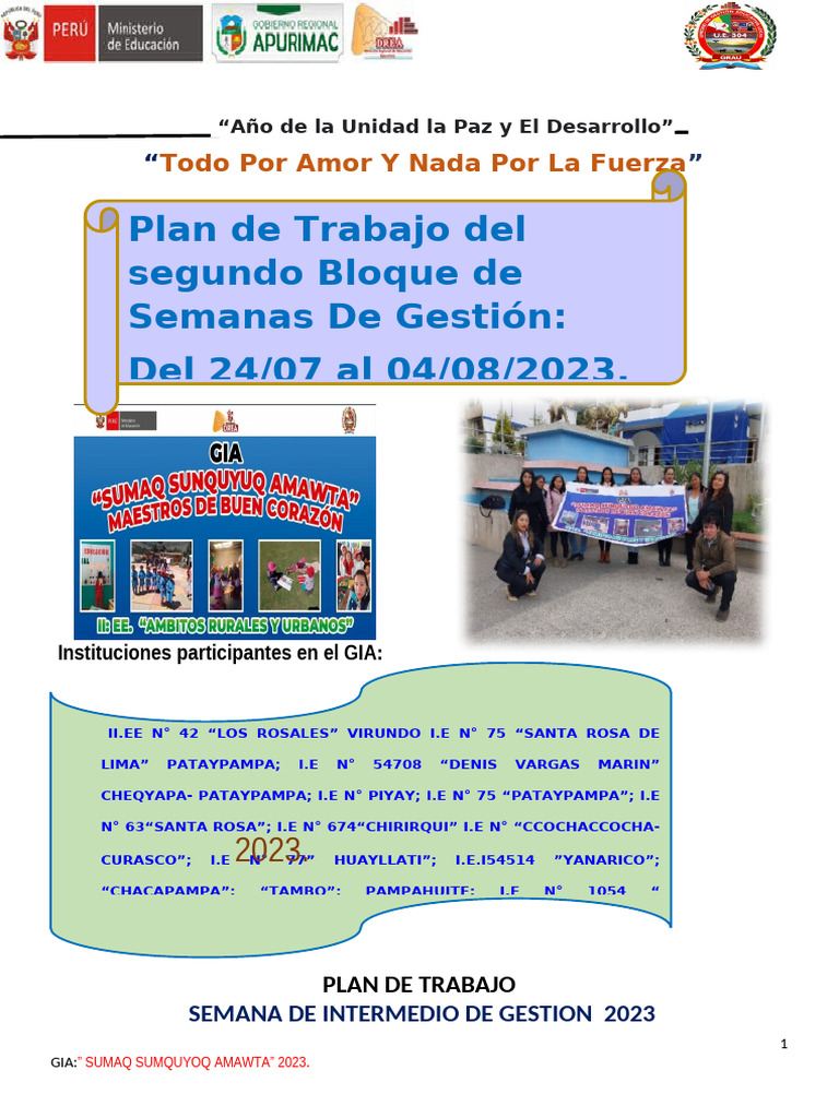 Gia Plan de Gestion | PDF | Enseñando | Evaluación