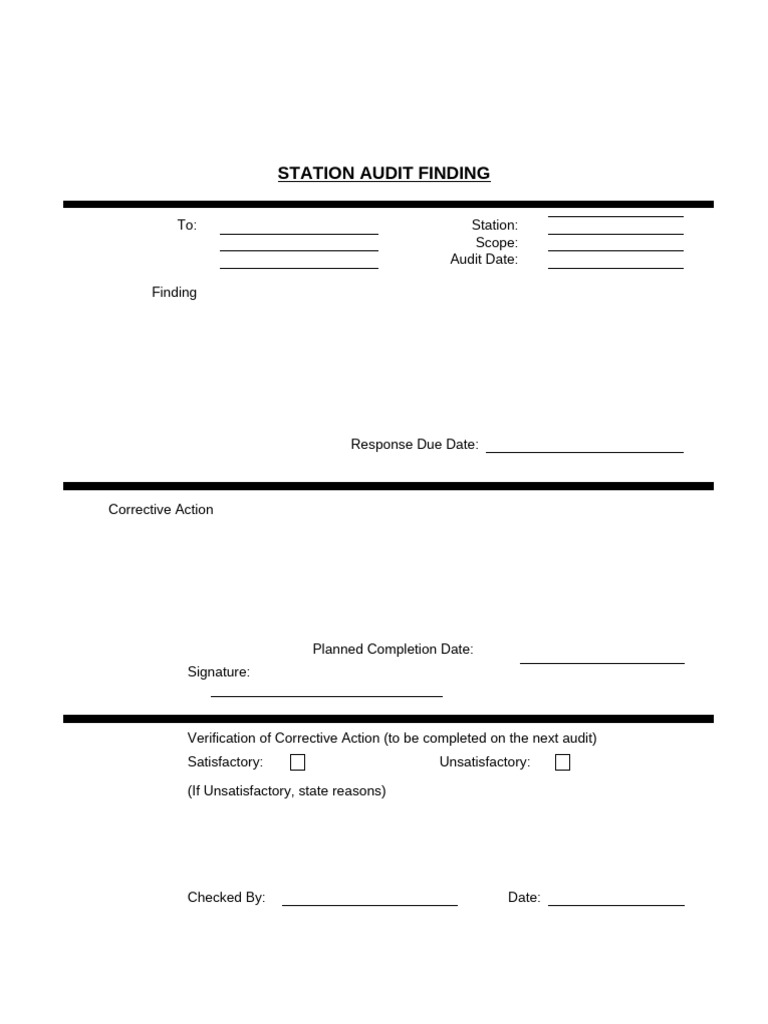 Station Audit Findings Report | PDF