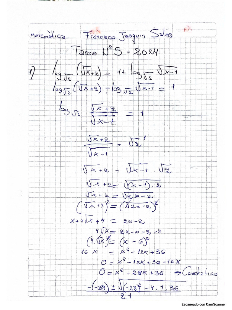 Tarea N°5 Mate.2024. Joaquin Salas | PDF