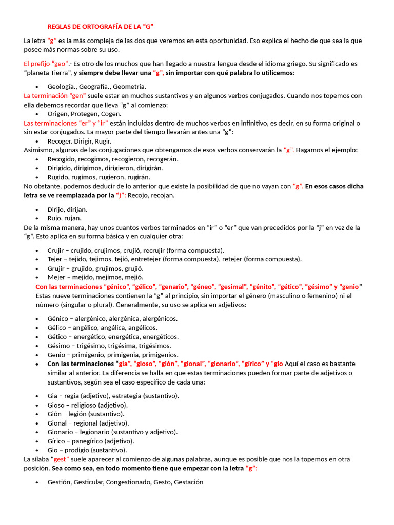 Reglas de Ortografía de La | PDF | Verbo | Adjetivo