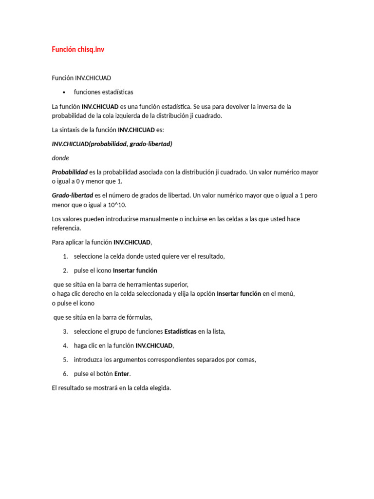 La Función Chisq - Inv | PDF