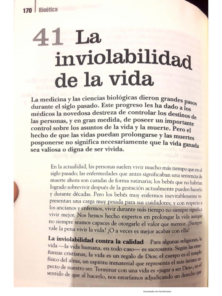 La inviolabilidad de la vida | PDF