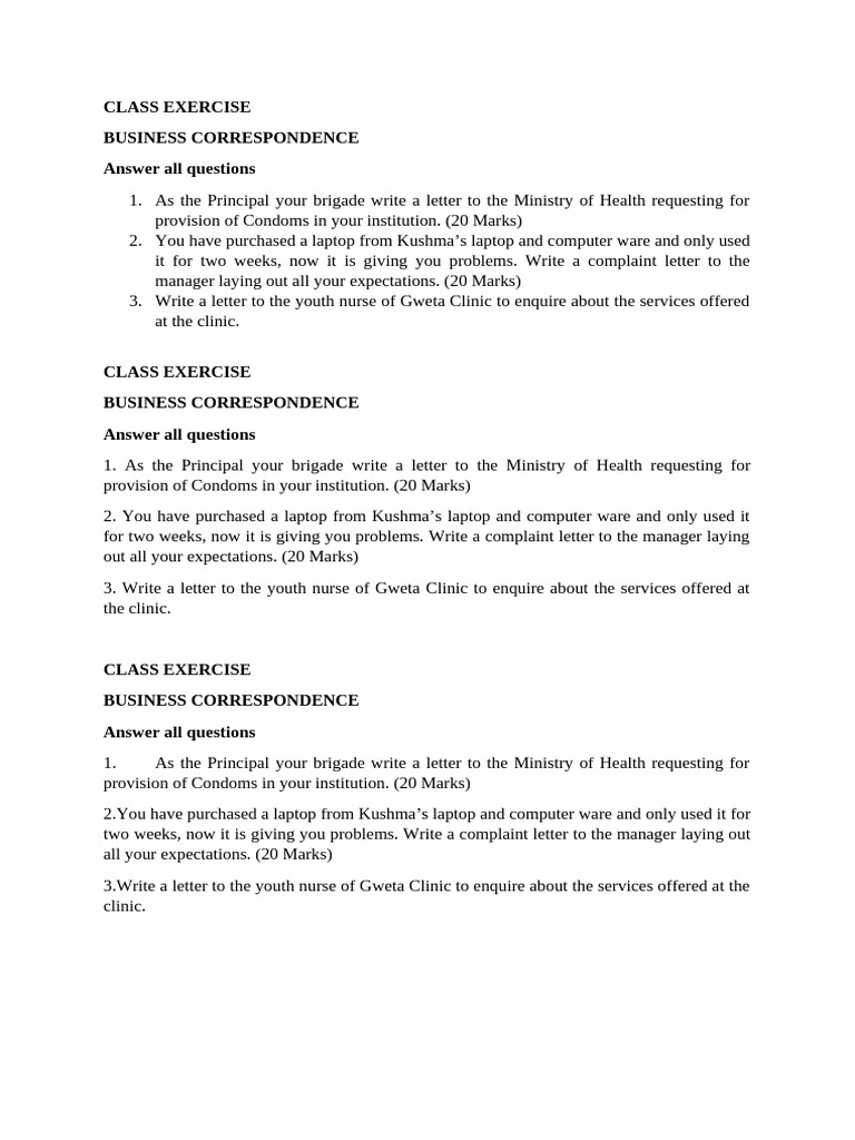 Leteer Writing Class Exercise | PDF