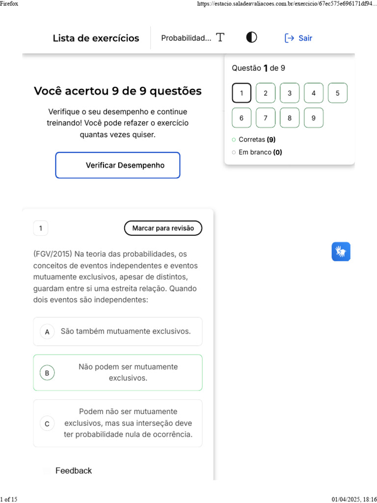 Probabilidade Condicional e Independência Exercicio3 | PDF | Probabilidade | Teoria da Probabilidade