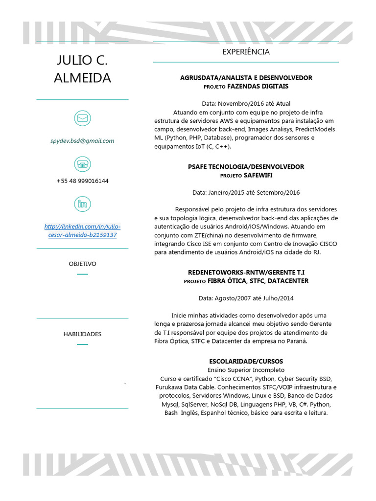 Curriculo - Julio C Almeida - GAT | PDF | Android (sistema operacional ...
