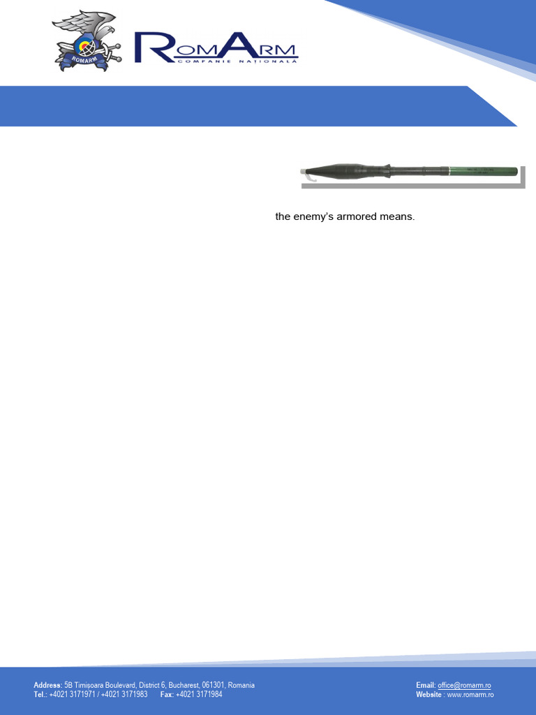 PG-7VM Antitank Grenade Specifications | PDF