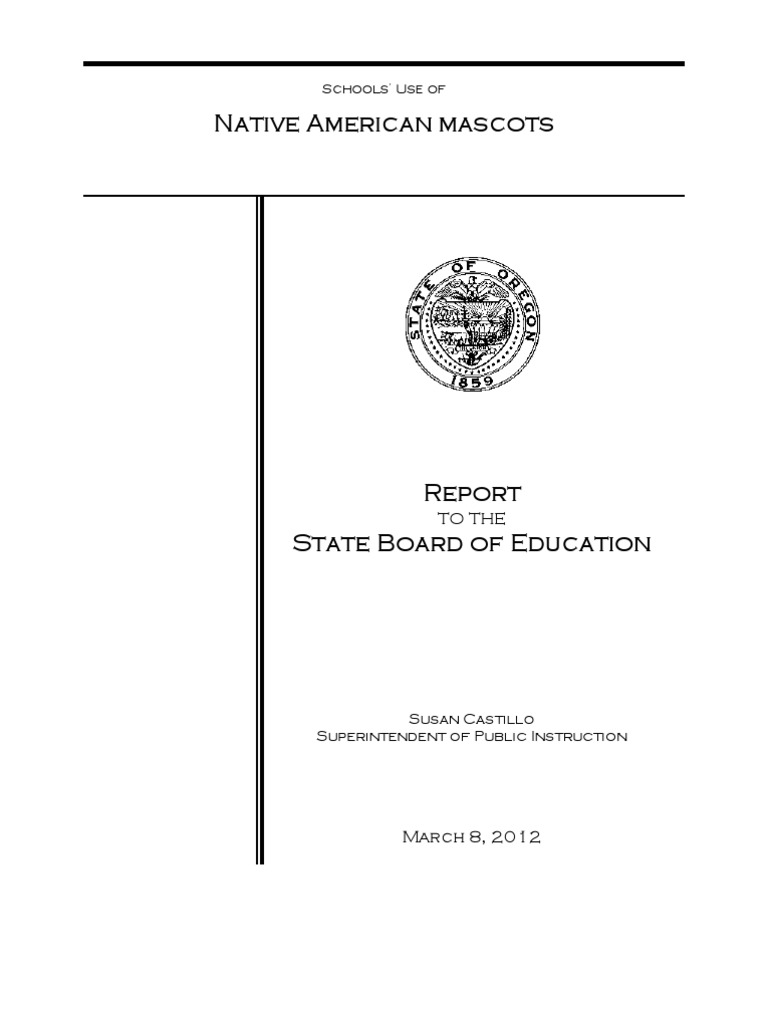 Native American Mascot Report | PDF | Native Americans In The United ...